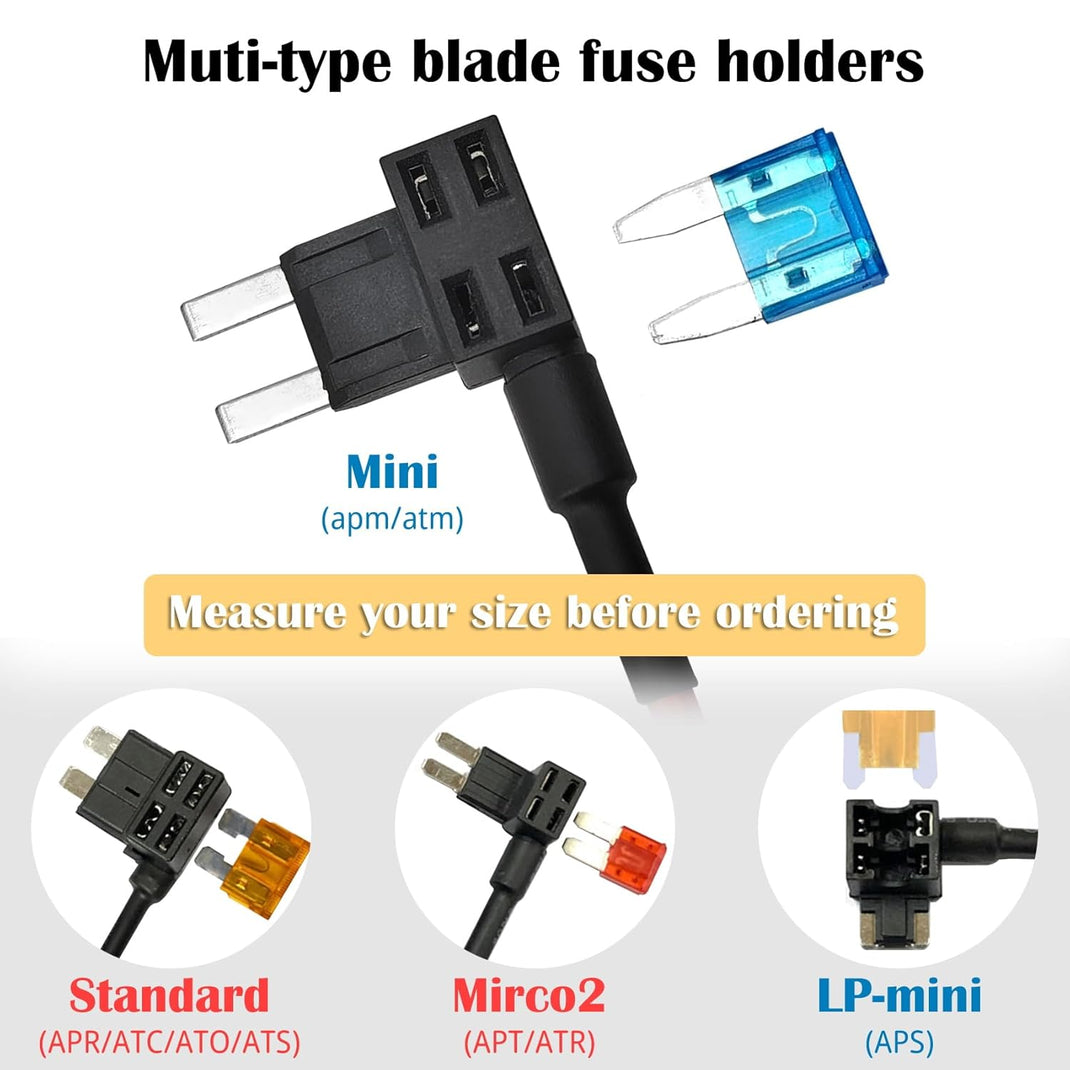 5 Sets Low Profile Mini Fuse Tap - Upgraded Locking Clip Adapter with ...